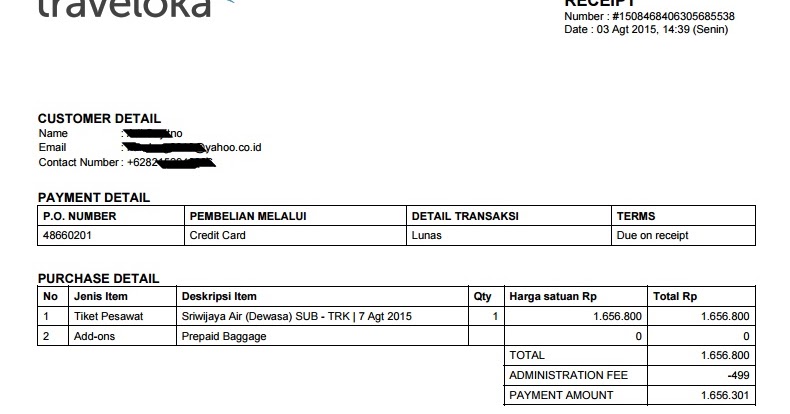 Invoice Tiket Pesawat - Perumperindo.co.id