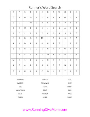 Running Diva Mom: Runner's Word Search