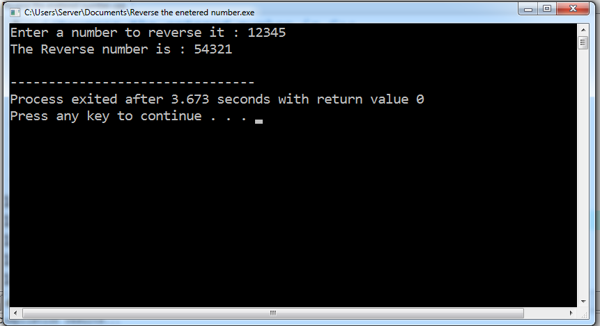 Reverse the entered number in C++. - Narendra Aliani