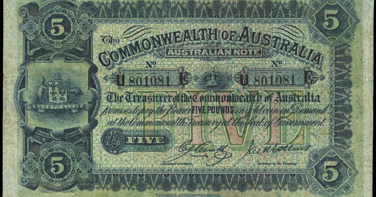 Australian Five Pound note 1918|World Banknotes & Coins Pictures | Old ...