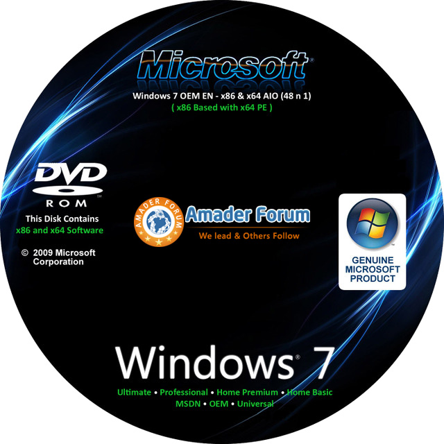 A-2-Z-S-T-U-F: Microsoft Windows 7 OEM EN 48 in 1 For All Laptop / PC ...