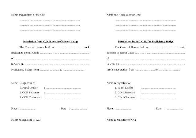 BSG Wayanad: COH Certificates for Rashtrapathi Proficiency Badges ...