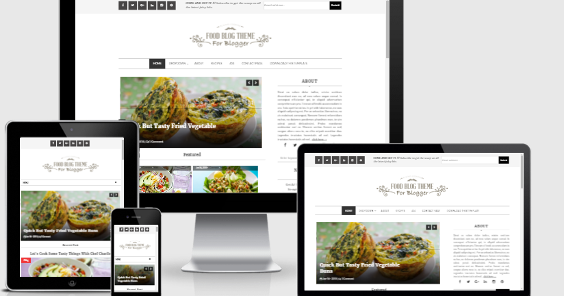 This is a really cool and clean blogger templates for your cooking blog ...