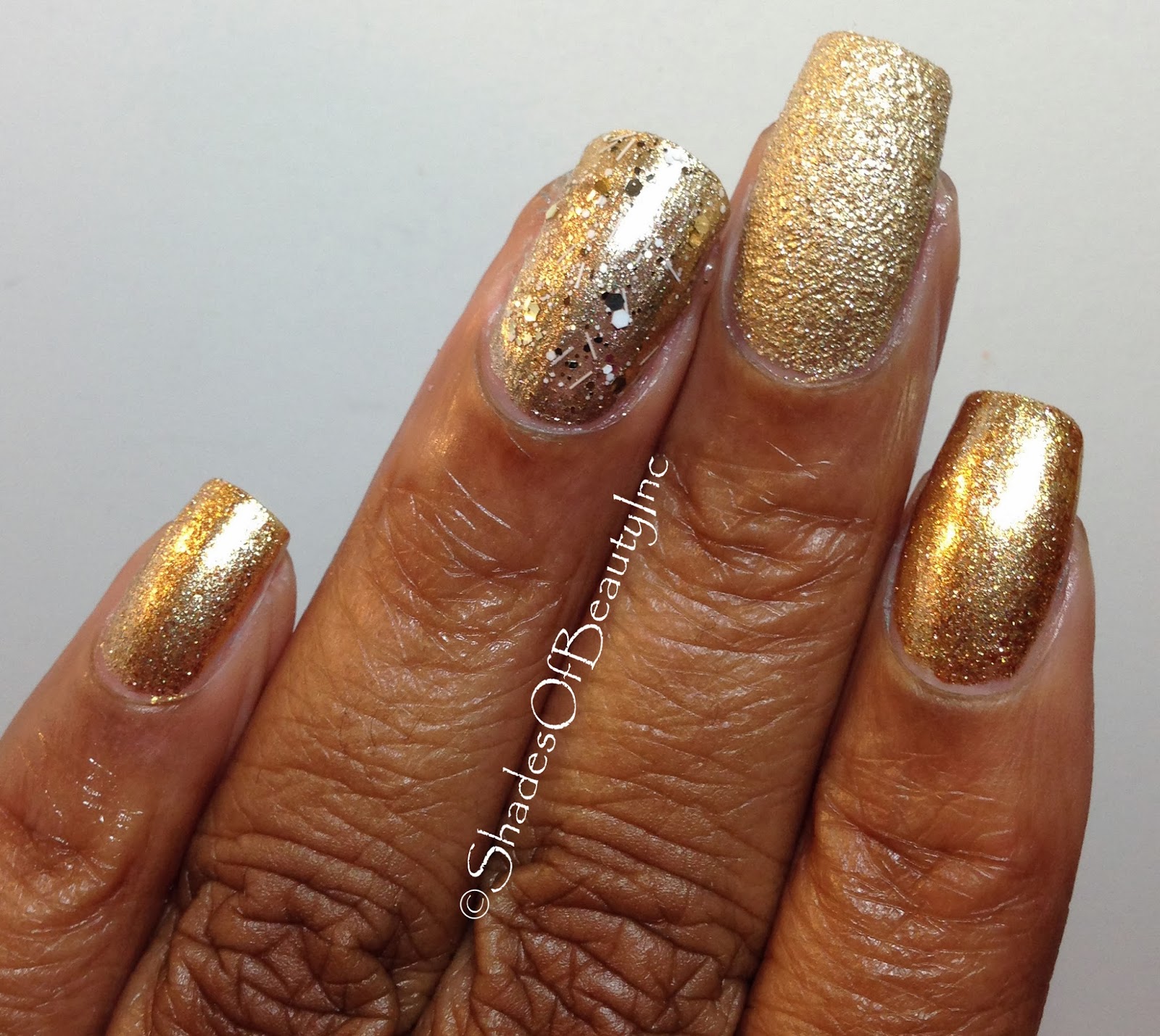 NOTD: Mono-Chromatic, Multi-Textured Manicure...Gold Finger - Shades of ...