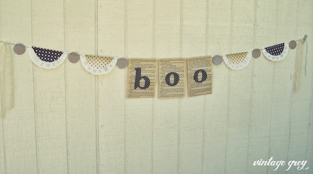 vintage grey: a vintagey 'boo' garland