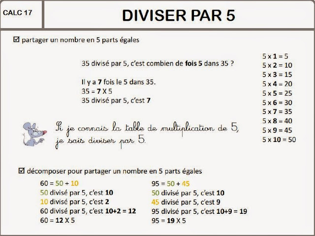ISA FRENCH 2: CALC 17 : DIVISER PAR 5