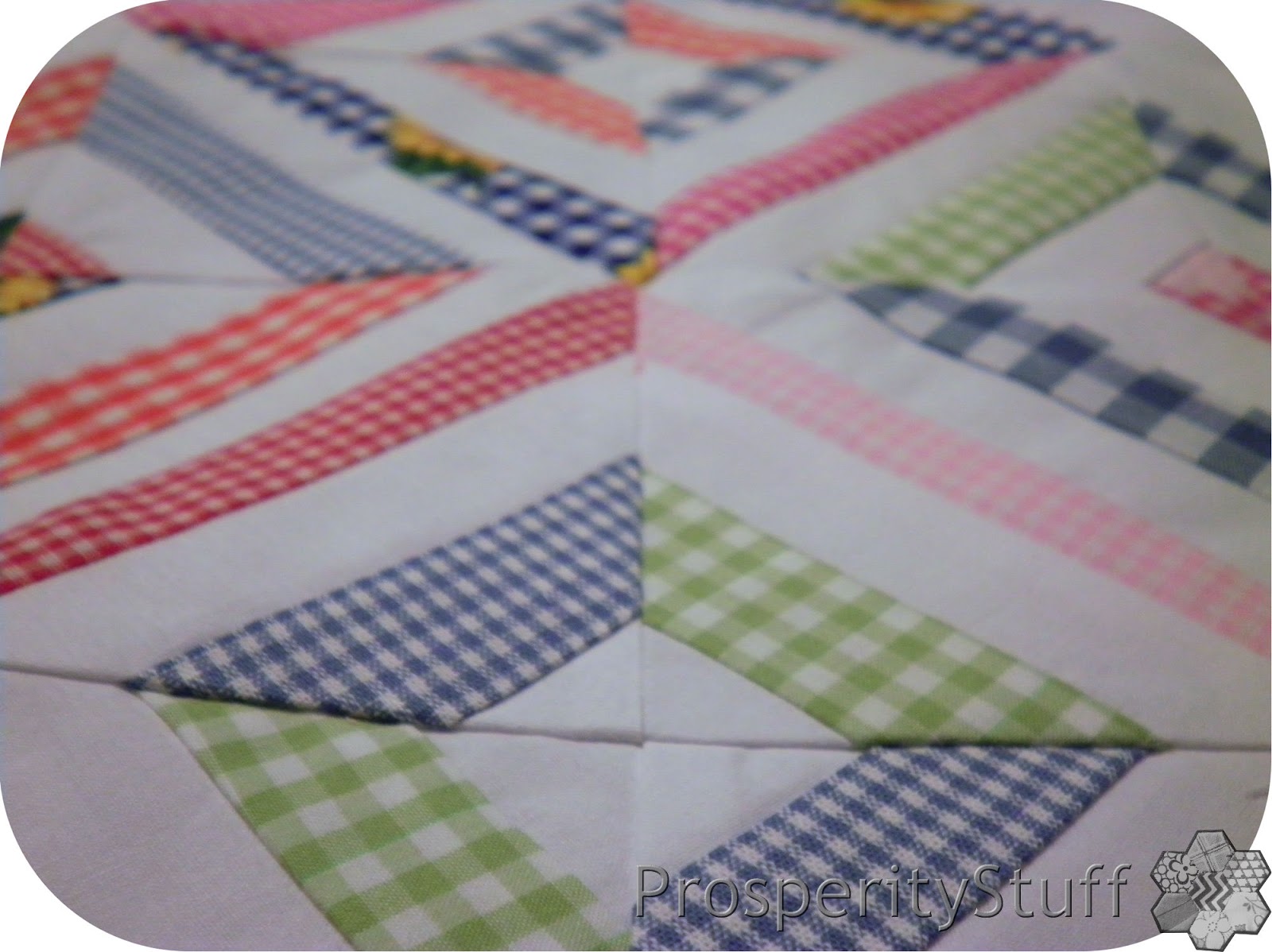 ProsperityStuff Quilts: Gingham Striped Square blocks