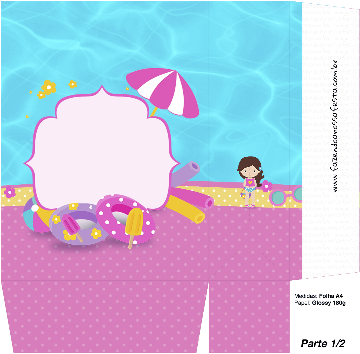 Brunette Girl Pool Party: Free Printable Boxes. - Oh My Fiesta! in english