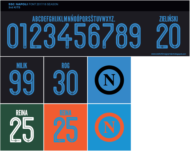 Football teams shirt and kits fan: Font Napoli 2017-18 Black Kits