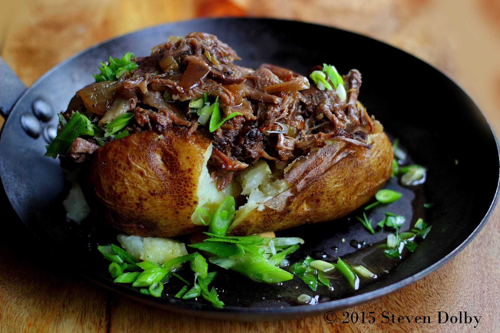 Braised short ribs stuffed baked potatoes by Steven Dolby