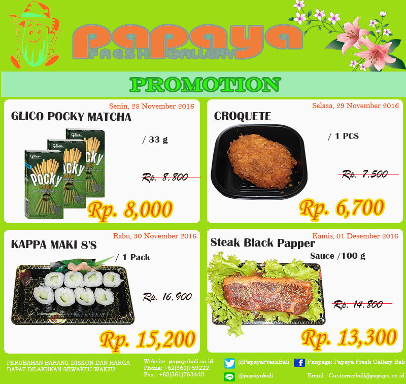 November 2016 ~ PAPAYA FRESH GALLERY BALI