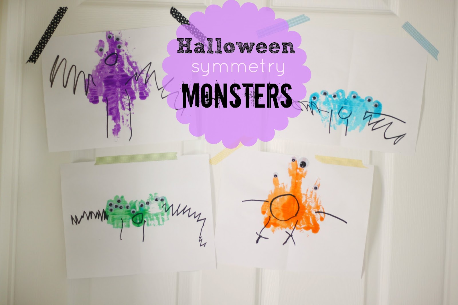sweet and lovely crafts: Hallowen symmetry blob monsters!