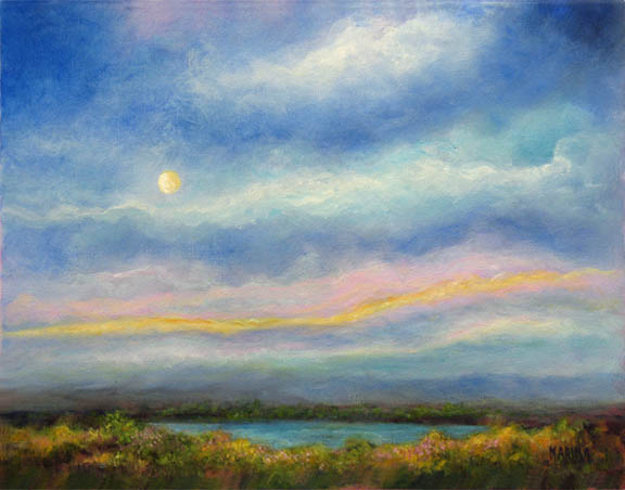 Marina Petro ~ Adventures In Daily Painting: Moonlit Evening ...