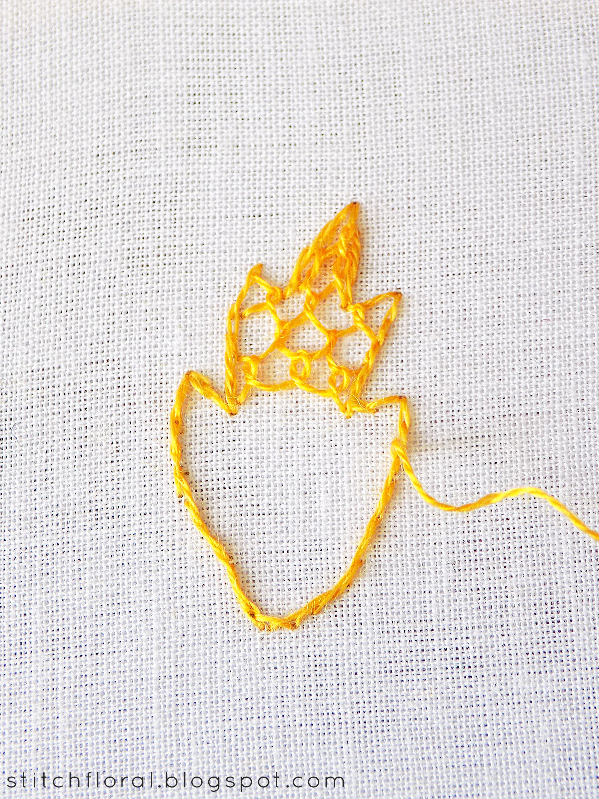 Detached buttonhole on irregular shapes - Stitch Floral