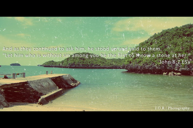 Light Drawing: Bible Quotes- John 8:7 esv