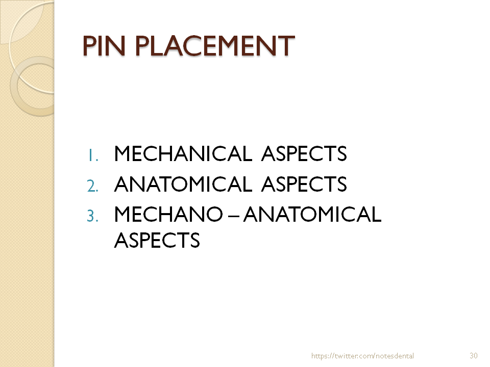 Dental Notes: Pin Retained Restorations NOTES