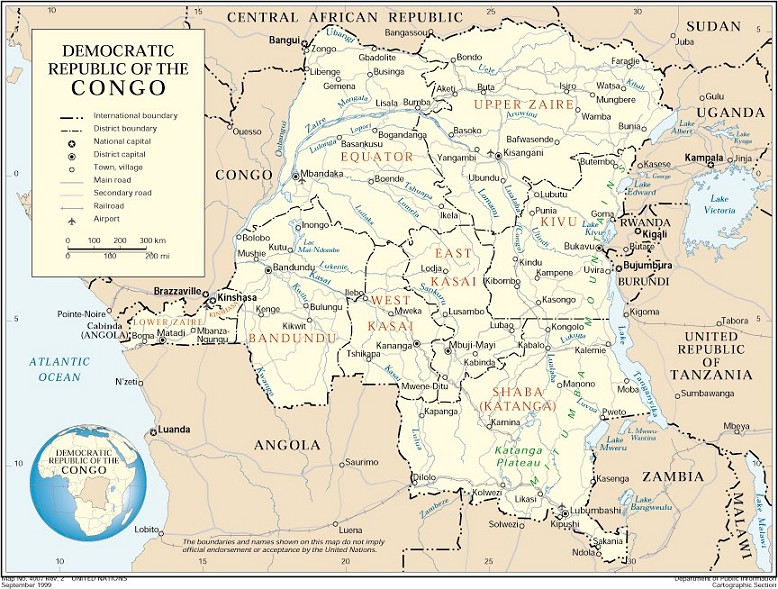 MAPAS DA REPÚBLICA DEMOCRÁTICA DO CONGO
