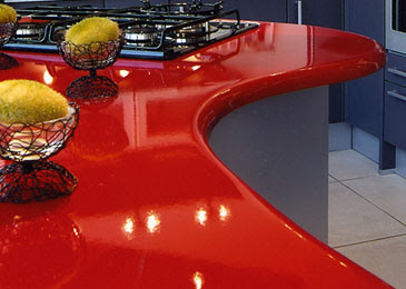 Delorme Designs: SEEING RED!! RED COUNTERTOPS.