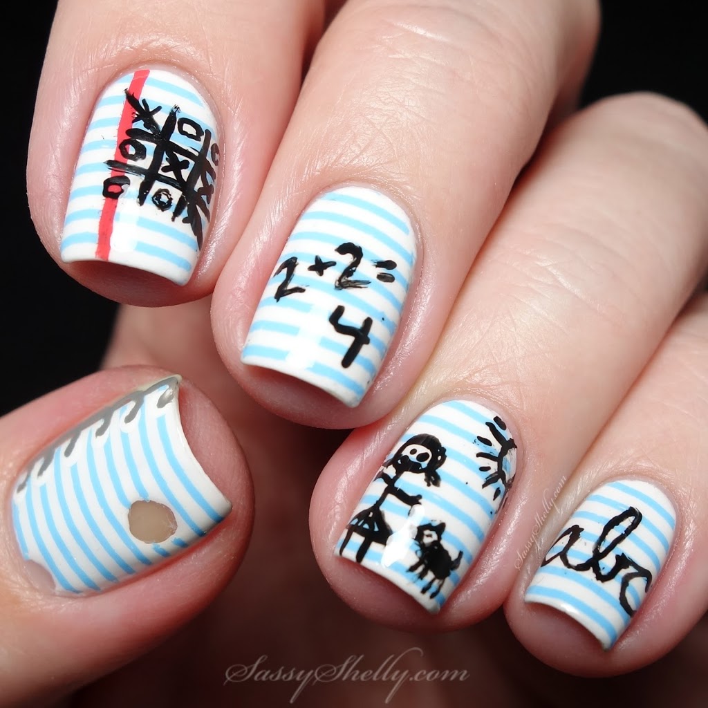 Doodle Nail Art Designs | Back To School