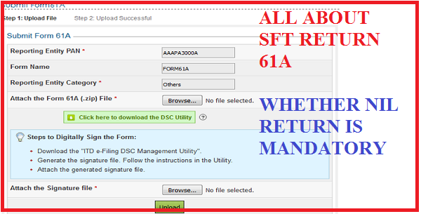 Specified Financial Transactions(SFT) 61A- Nil Report Mandatory ...
