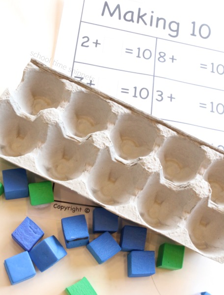Egg Carton Math: Make Ten! | School Time Snippets