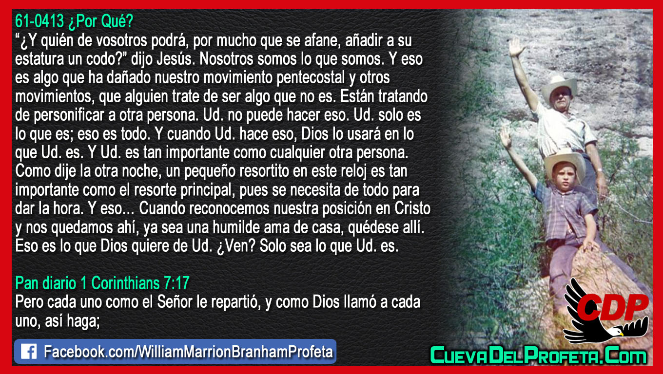 No trate de ser algo que no es | Mensajes de William Branham