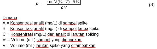 labkim: Menghitung Persen Recovery dengan Teknik Matriks Spike