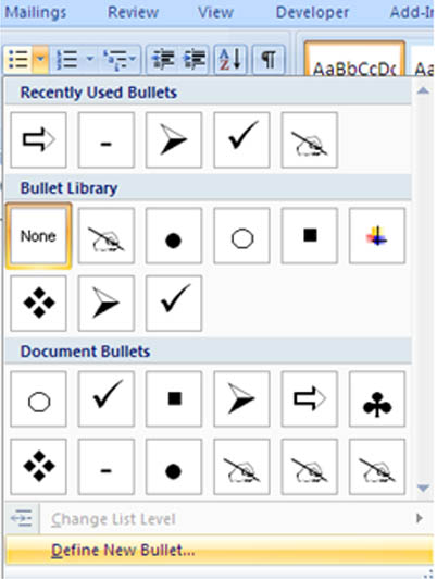MEMBUAT SIMBOL (BULLET) PADA MS OFFICE WORD 2007 ~ ILMU PENGETAHUAN ...