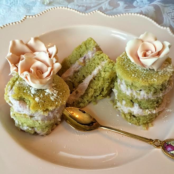 Christina's Cupcakes: Matcha (Green Tea) Cake with Taro Buttercream