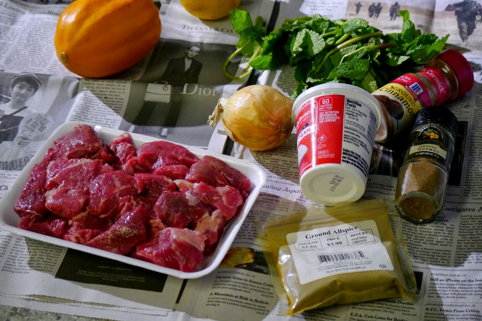 Persian pumpkin Tahchin; rice baked in pumpkin yogurt custard with ...