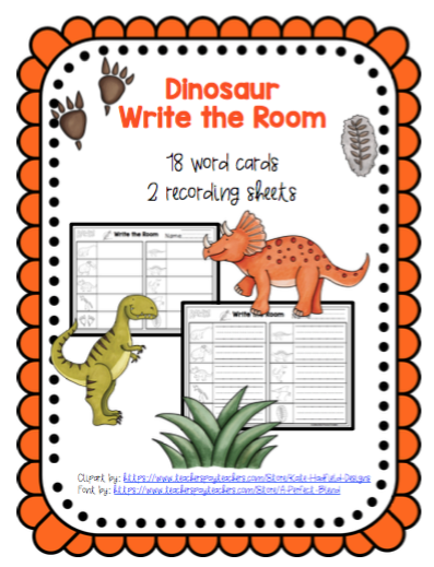 Dinosaur Write the Room ~ Preschool Printables
