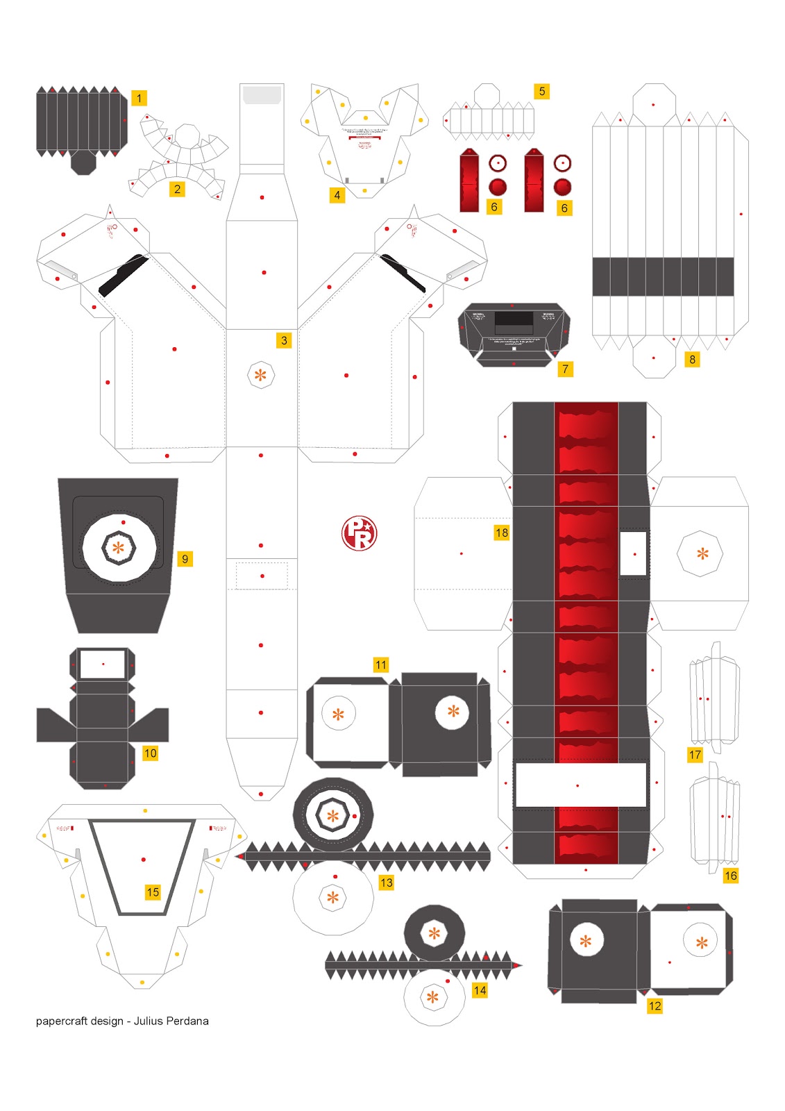 Geek's Republic: Unicorn Gundam by paper-replika [Part 2 Torso]