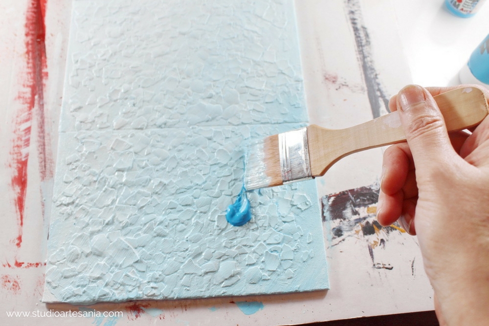 DIY Ombre texturized triptych painting - STUDIO ARTESANIA