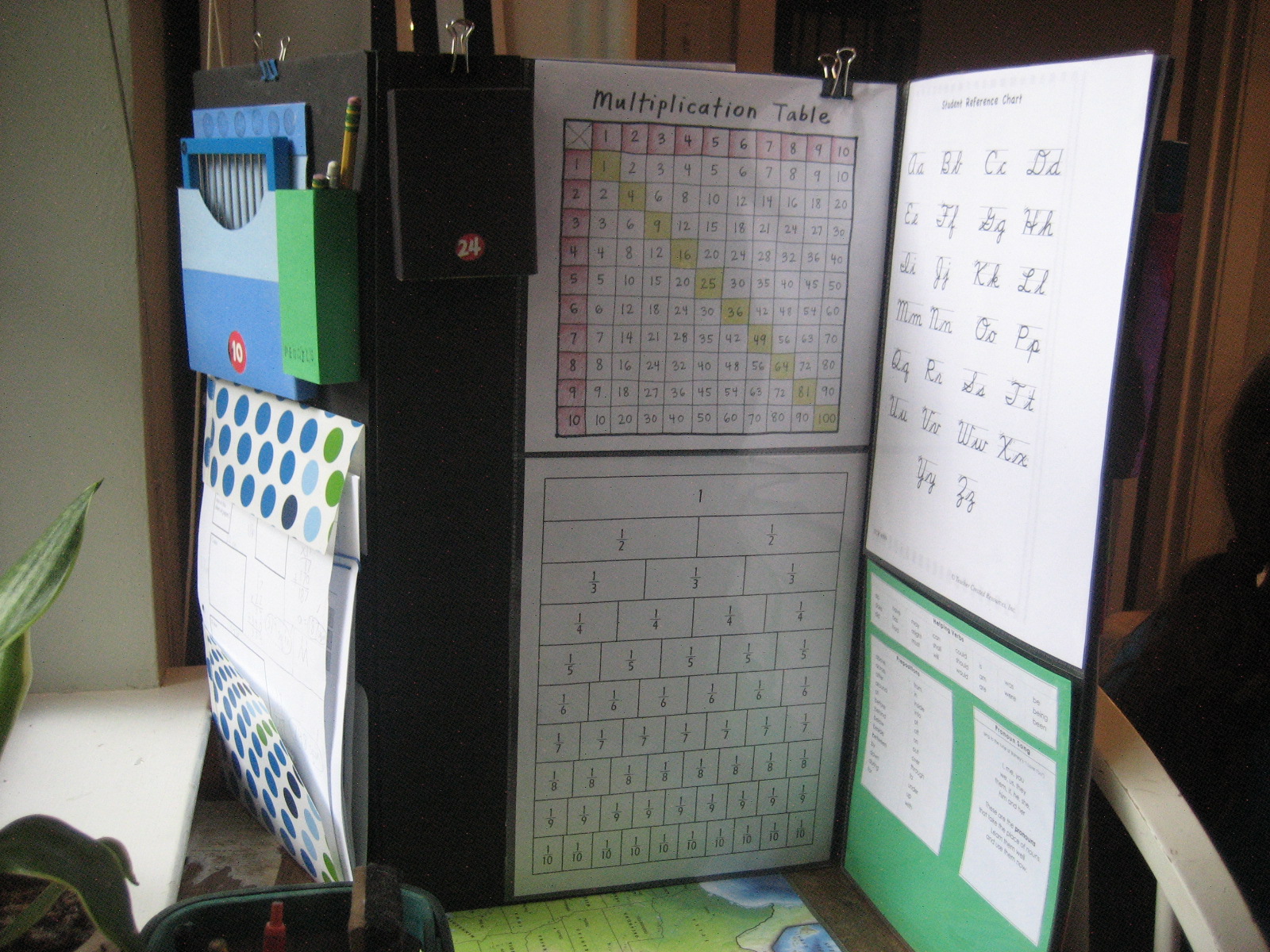 my present delight: schoolwork table divider