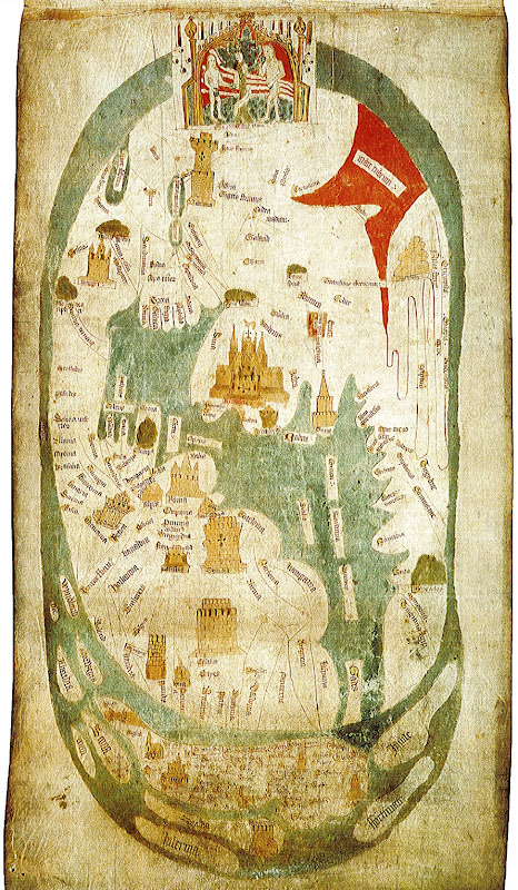 Old Maps, Expeditions and Explorations: Mappa Mundi from Evesham Abbey ...