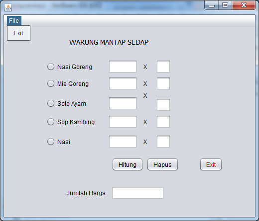 Program Kasir Sederhana Menggunakan JFrame NetBeans