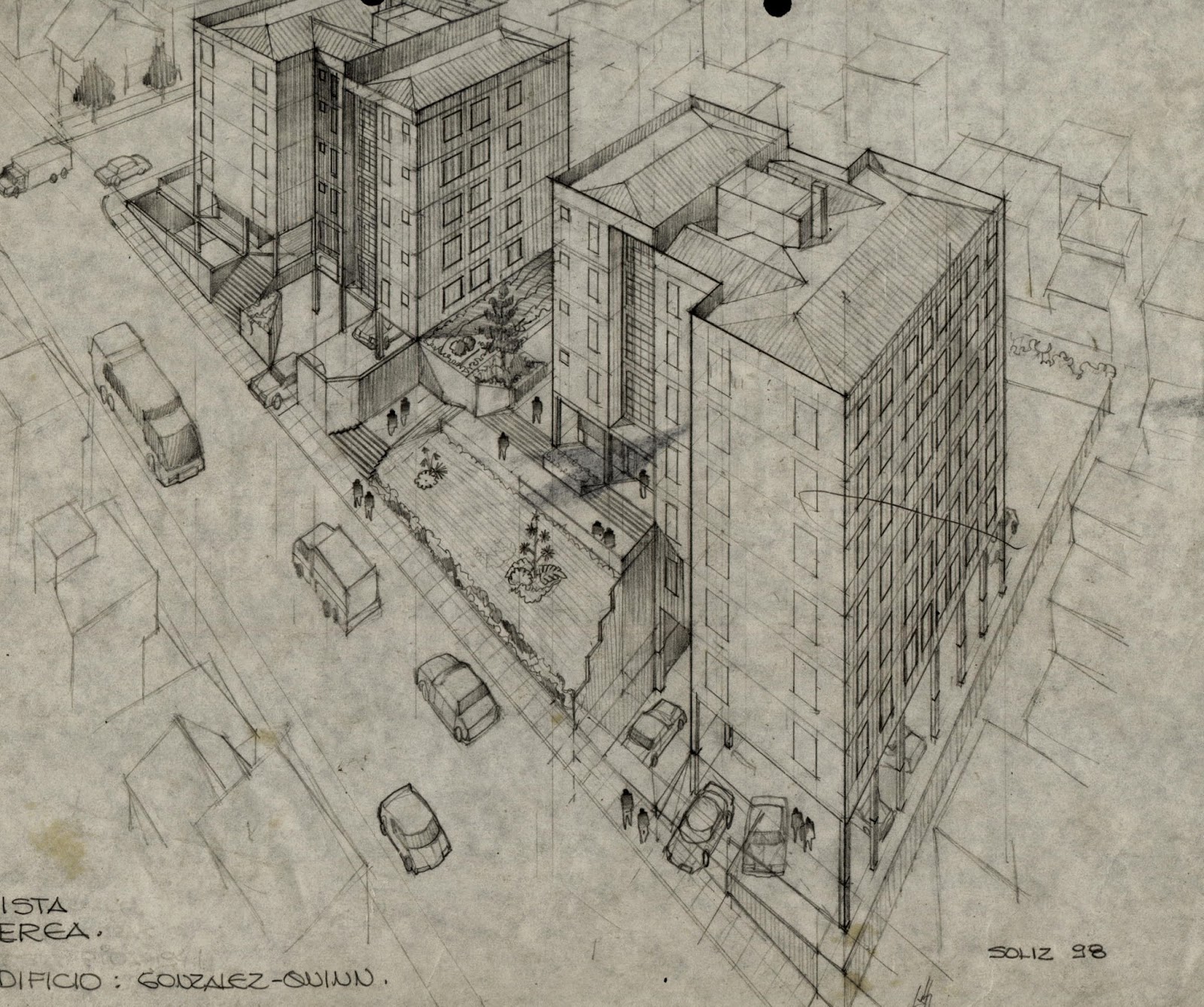 Croquis a todo nivel : Perspectivas aéreas de edificios