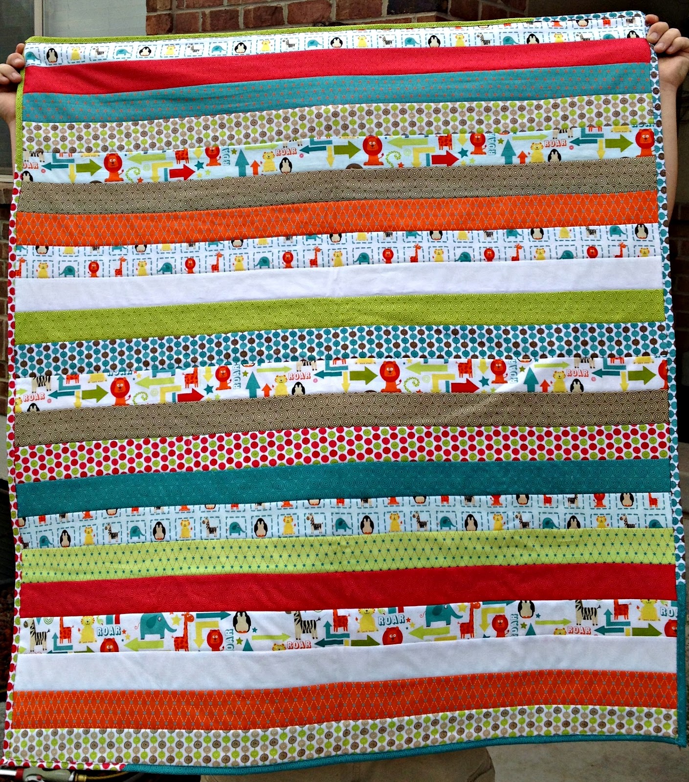 Keenie & Ungers: My first baby (quilt-as-you-go) Quilt