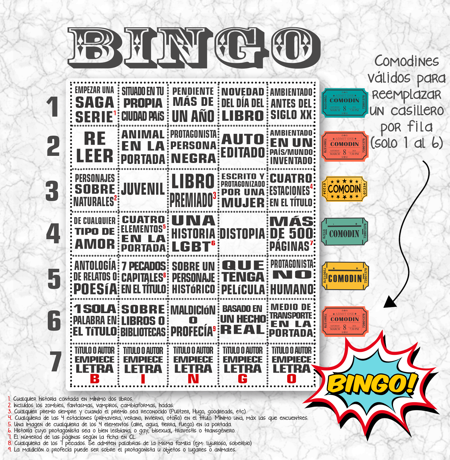 Leyendo con un gato: GANATE UN LIBRO: Bingo CON PREMIO