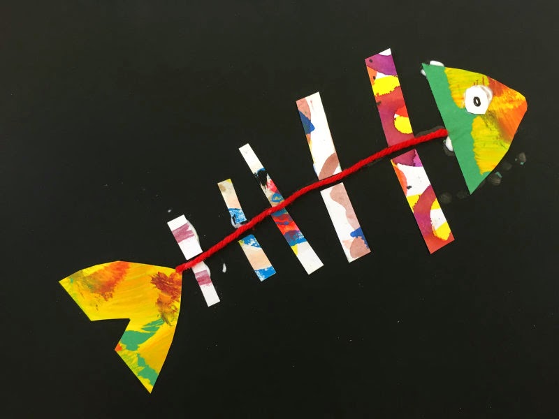 Fine Lines: First Grade Fish Collage