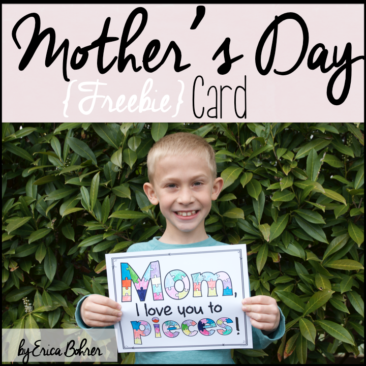 Kindergarten and Mooneyisms: A Freebie Mother's Day Card