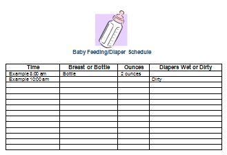 Charlie The Cavalier : Free Printable Baby Feeding/Diaper Schedule