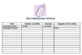 Charlie The Cavalier : Free Printable Baby Feeding/Diaper Schedule