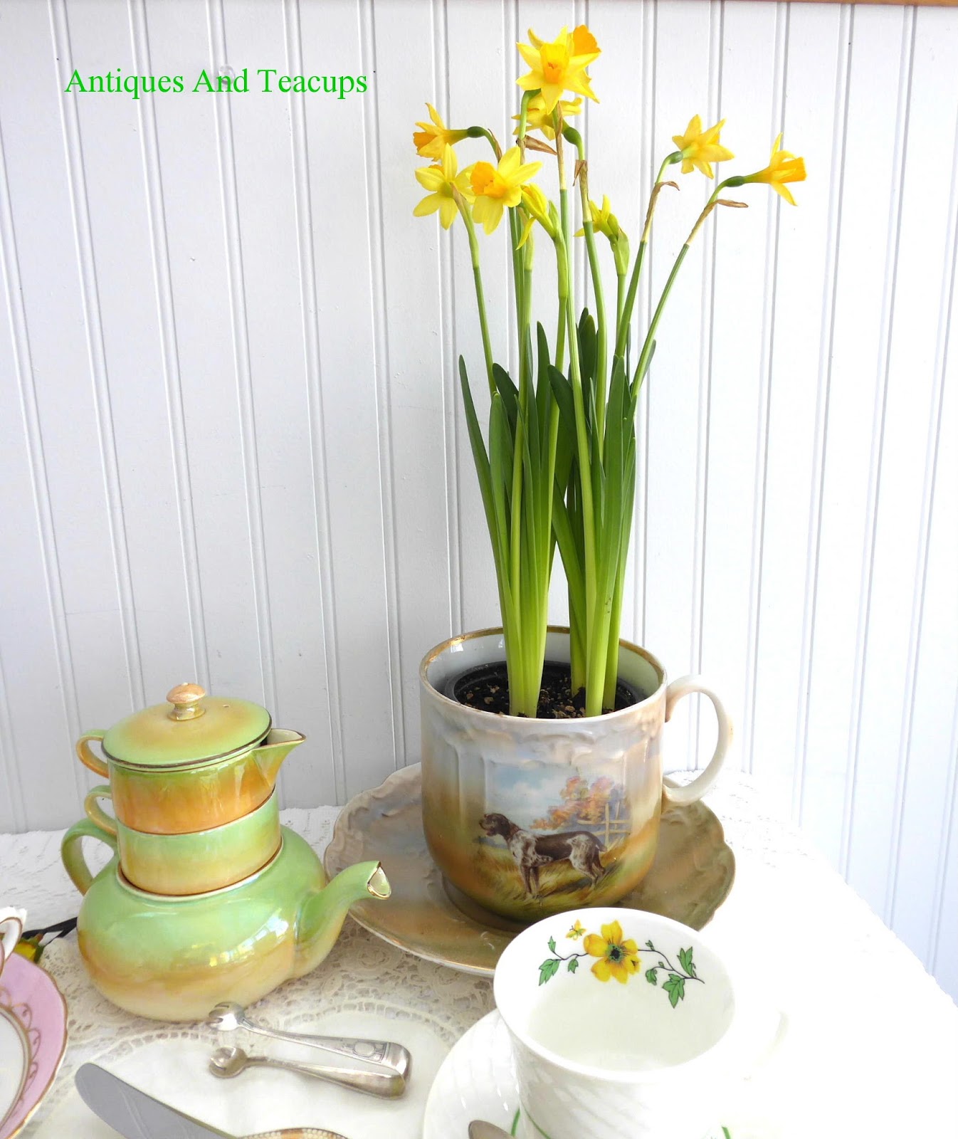 Antiques And Teacups: Spring Daffodil Tea And Visiting Kids