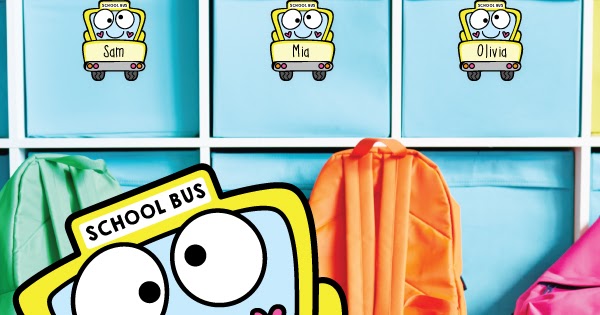 Editable Classroom Labels - Happy School Bus | From the Pond