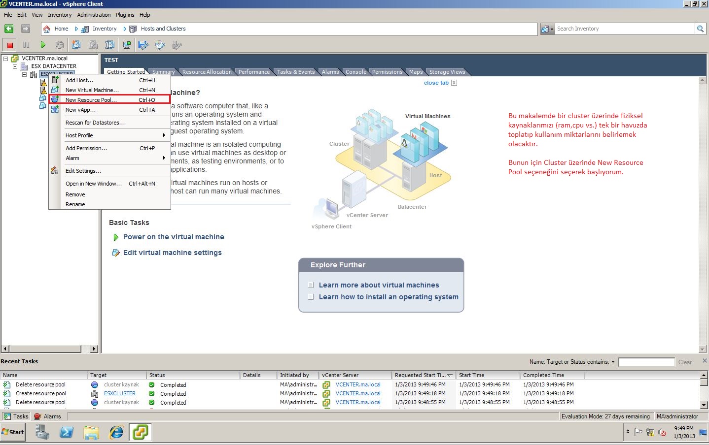 GitaristPolisin Bilgi İslemTecrubesi: Create Resource Pool on the ...