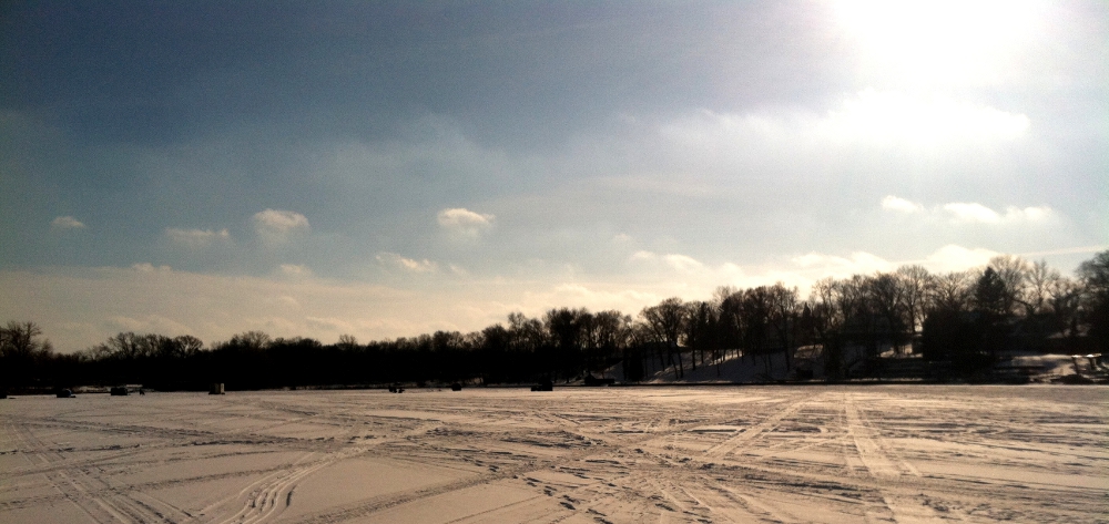 Illinois Wisconsin Fishing: channel lake ice fishing report - fox chain