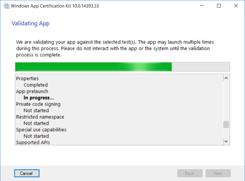 And your app should pass initial validation like below screen.
