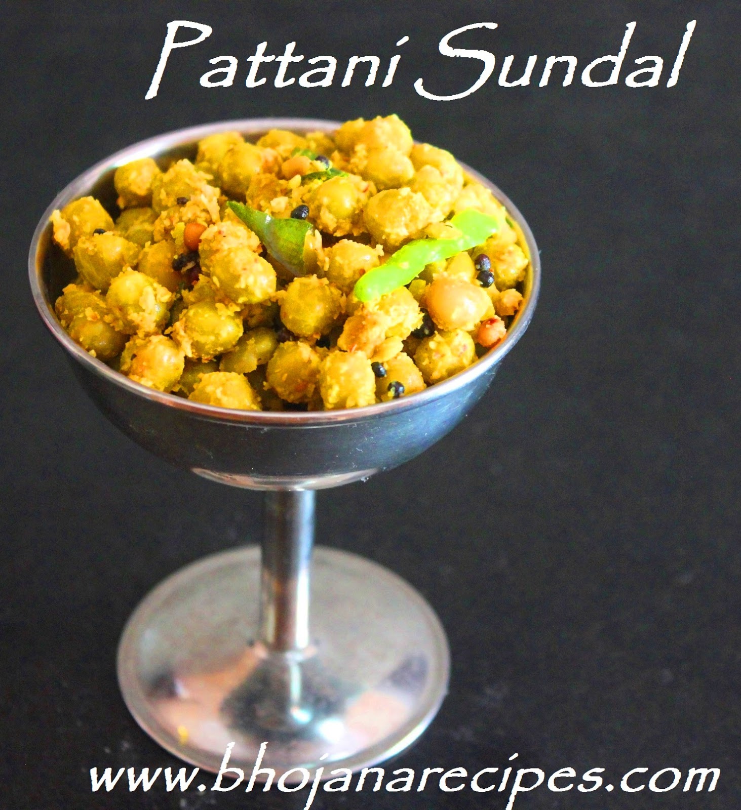 Pachai Pattani Sundal - Bhojana Recipes