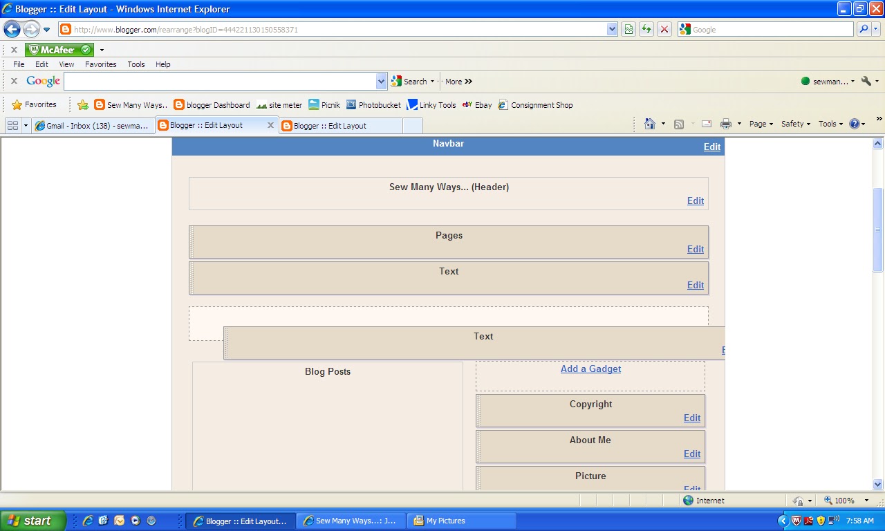 Sew Many Ways...: Blog Buddy...How to Add Static Phrase Under Your Blog ...